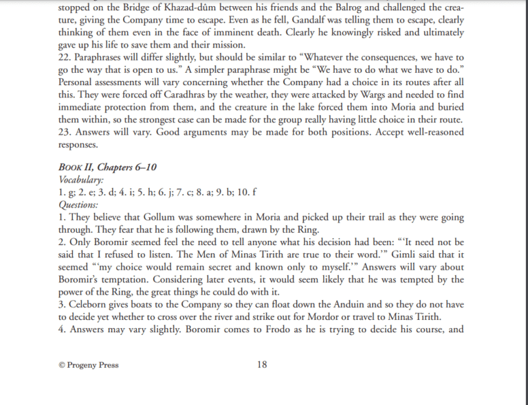 The Fellowship of the Ring Study Guide by Progeny Press. A Homeschool ...